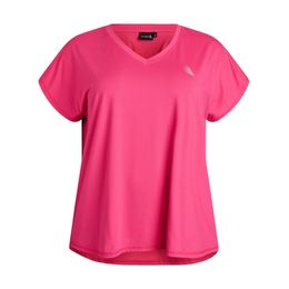 Active By Zizzi T-Shirt 'Basic' Damen Gr&ouml;&szlig;e 11XL/12XL hellgrau / pink