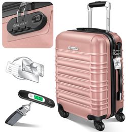 Kesser&reg; Reisekoffer Hartschalen-Koffer Inkl. Kofferwaage + Gep&auml;ckanh&auml;nger Trolley Gep&auml;ck Rollkoffer Zahlenschloss 4 Rollen ABS-Hartschale Teleskopgriff