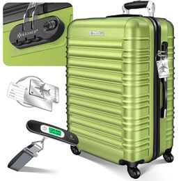 Kesser&reg; Reisekoffer Hartschalen-Koffer Inkl. Kofferwaage + Gep&auml;ckanh&auml;nger Trolley Gep&auml;ck Rollkoffer Zahlenschloss 4 Rollen ABS-Hartschale Teleskopgriff