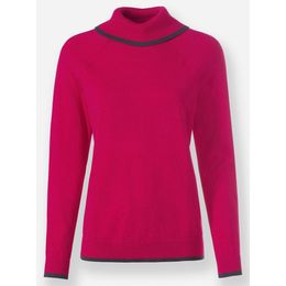 Heine Pullover Damen Gr&ouml;&szlig;e L dunkelpink / schwarz