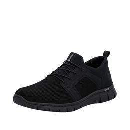 Slip-On Sneaker Rieker, Herren, Gr. 42, schwarz uni, Lederimitat, Textil, Schuhe, Schlupfschuh, Halbschuh, Freizeitschuh mit Gummizug, zum Schlupfen