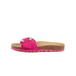 billowy Leder-Pantoletten in Fuchsia - 61% | Gr&ouml;&szlig;e 39 | Damen-pantoletten