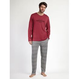 admas Pyjama in Beere/ Schwarz - 56% | Gr&ouml;&szlig;e S | Herren-waesche