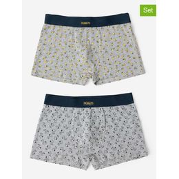 admas 2er-Set: Boxershorts in Hellgrau/ Dunkelblau - 61% | Gr&ouml;&szlig;e S | Herren-waesche