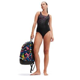 Speedo Badeanzug "Eco+ H-Bloom" in Schwarz/ Pink/ Grau - 36% | Gr&ouml;&szlig;e 36 | Damen-bademode
