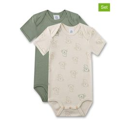 Sanetta 2er-Set: Bodys in Gr&uuml;n/ Beige - 47% | Gr&ouml;&szlig;e 86 | Baby-bodys