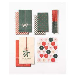 folia PAPER 72tlg. Adventskalender-Set "Bowtiful Christmas" in Gr&uuml;n/ Rot - 61% | Kinder-kreativspielzeug