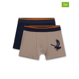 Sanetta 2er-Set: Boxershorts in Hellbraun/ Dunkelblau - 46% | Gr&ouml;&szlig;e 140 | Kinder-waesche