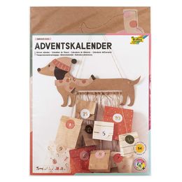 folia PAPER Bastelset "Adventskalender - Dackel" in Natur/ Rot - 64% | Schulzubehoer
