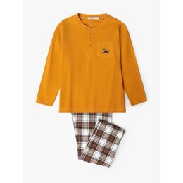 admas Pyjama "Admas" in Orange/ Braun - 61% | Gr&ouml;&szlig;e 152 | Kinder-waesche