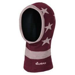 HULABALU Sturmhaube "Stars" in Aubergine/ Rosa - 54% | Gr&ouml;&szlig;e 98-110 | Baby-muetzen