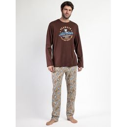PEANUTS Pyjama "PEANUTS" in Braun/ Hellbraun - 53% | Gr&ouml;&szlig;e XL | Herren-waesche