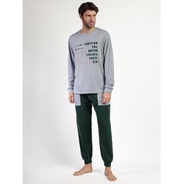 LOIS Jeans Lois Pyjama "Den1962" in Grau/ Dunkelgr&uuml;n - 53% | Gr&ouml;&szlig;e M | Herren-waesche
