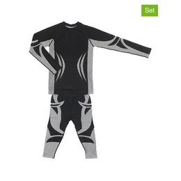 COLD 2tlg. Funktionsw&auml;sche-Set in Schwarz/ Grau - 56% | Gr&ouml;&szlig;e S/M | Herren-sportunterwaesche