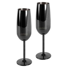 ECHTWERK 2er-Set: Champagnergl&auml;ser in Schwarz - 250 ml - 43% | Gedeckter-tisch