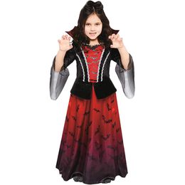 Amscan Kinderkleid "Vampiress" in Schwarz/ Rot - 40% | Gr&ouml;&szlig;e 98/104 | Kinder-blazer