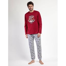 Disney Pyjama "Disney" in Bordeaux/ Hellgrau - 57% | Gr&ouml;&szlig;e S | Herren-waesche