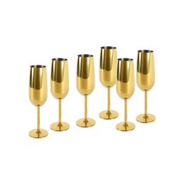 ECHTWERK 6er-Set: Sektgl&auml;ser in Gold - 250 ml - 48% | Gedeckter-tisch