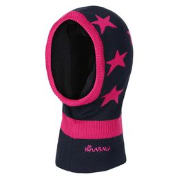 HULABALU Sturmhaube "Stars" in Dunkelblau/ Pink - 44% | Gr&ouml;&szlig;e 80-92 | Baby-muetzen