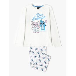 Disney Pyjama "Disney" in Wei&szlig;/ Hellblau - 60% | Gr&ouml;&szlig;e 164 | Kinder-waesche