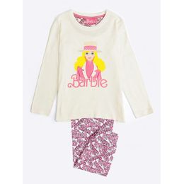Barbie Pyjama "Barbie" in Creme/ Pink - 65% | Gr&ouml;&szlig;e 152 | Kinder-waesche