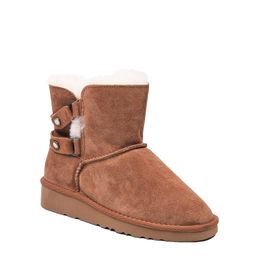 NICEBAY Leder-Winterboots "Sheeba" in Hellbraun - 72% | Gr&ouml;&szlig;e 37 | Damen-stiefel