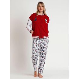 PEANUTS Sweatjacke in Rot/ Wei&szlig; - 60% | Gr&ouml;&szlig;e XL | Damen-sweatshirts-jacken