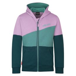 Trollkids Sweatjacke "Alesund" in T&uuml;rkis/ Dunkelgr&uuml;n/ Lila - 56% | Gr&ouml;&szlig;e 176 | Kinder-sweatshirts-jacken