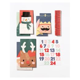 folia PAPER 72tlg. Adventskalender-Set "Santa & Freinds" in Gr&uuml;n/ Rot/ Blau - 61% | Kinder-kreativspielzeug