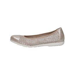 Caprice Leder-Ballerinas in Hellbraun/ Grau - 46% | Gr&ouml;&szlig;e 38 | Damen-ballerinas