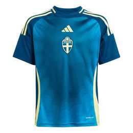 adidas Performance Funktionsshirt 'Sweden 25 (Wo's Team) Away' Jungen Gr&ouml;&szlig;e 164 azur / dunkelblau / hellgelb