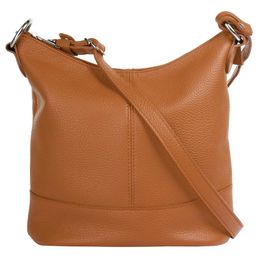 CLUTY Damen Umh&auml;ngetasche echt Leder, Made in Italy braun