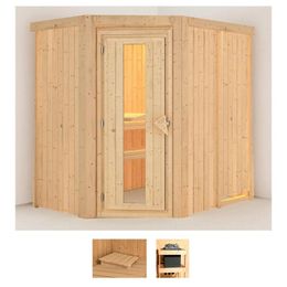 Karibu Sauna &raquo;Swantje&laquo; Set, ohne Ofen beige