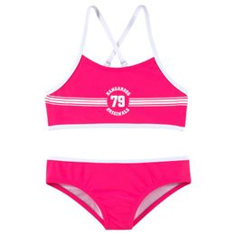 Kangaroos M&auml;dchen Kangaroos Bustier-Bikini &raquo;Sporty&laquo; mit sportlichem Frontdruck pink 122/128, N-Gr