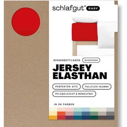 Schlafgut Spannbettlaken &raquo;EASY Jersey Elasthan Boxspring&laquo; MADE IN GREEN by OEKO-TEX rot Jersey, Obermaterial: 95% Baumwolle, 5% Elasthan