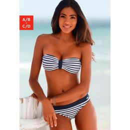 Venice Beach Damen Bandeau-Bikini-Top &raquo;Summer&laquo; mit kontrastfarbener Schlaufe bunt 34, Cup A/B