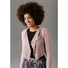 Aniston Selected Damen Aniston SELECTED Bolero mit leicht transparentem Vorderteil rosa 46