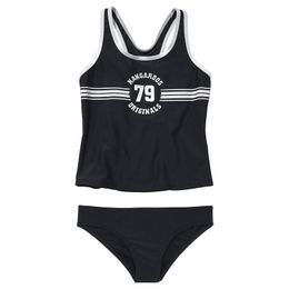 Kangaroos M&auml;dchen Kangaroos Tankini &raquo;Sporty&laquo; mit sportlichem Frontdruck schwarz 122/128, N-Gr