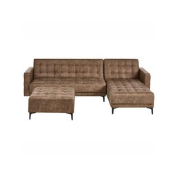 Beliani 3-tlg Modulsofa ABERDEEN in Braun/Schwarz | Gr.: onesize