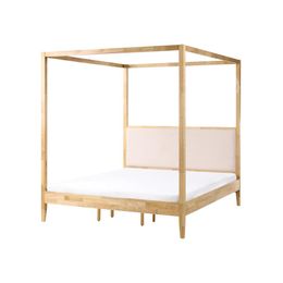 Beliani Doppelbett HAILLICOURT in Braun/Beige - (W) 165 x (H) 195 x (L) 206 cm | Gr.: onesize