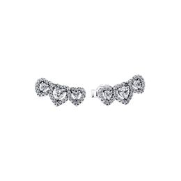 Pandora Damen-Ohrringe Ohrstecker Halo Herz Trilogie Silber | Gr.: onesize