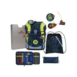 DerDieDas ErgoFlex Tiny - Schulranzen Set 5tlg. 900g (Deep Ocean) in Neon Crazy | Gr.: onesize