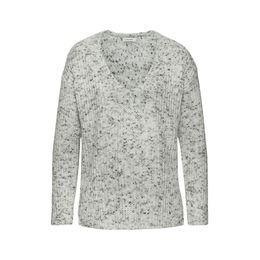 Buffalo V-Ausschnitt-Pullover in grau-creme | Gr.: 36-38