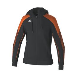 Erima Damen Trainingsjacke Mit Kapuze in schwarz/orange | Gr.: 34