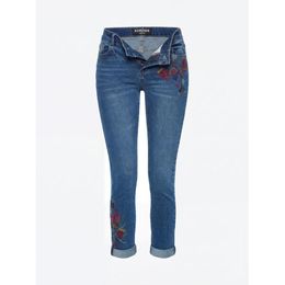 KOROSHI Gemusterte denim-jeans mit bestickung pushup in blau | Gr.: 42
