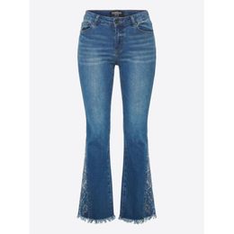 KOROSHI Denim flared bestickte jeans in blau | Gr.: 36