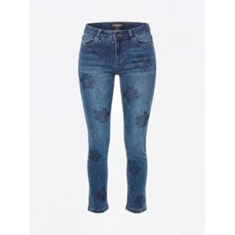 KOROSHI Gemusterte denim stein jeans in blau | Gr.: 42