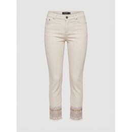 KOROSHI Baumwolle geschnittene jeans bestickung in wei&szlig; | Gr.: 44