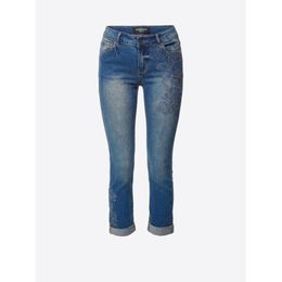 KOROSHI Gemusterte denim-embroidery jeans in blau | Gr.: 40