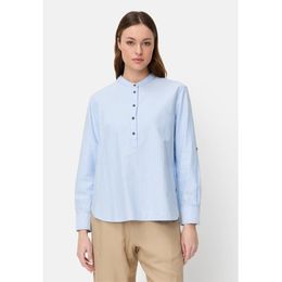 Camel Active Gestreifte Bluse mit krempelbaren &Auml;rmeln in Hellblau | Gr.: XL